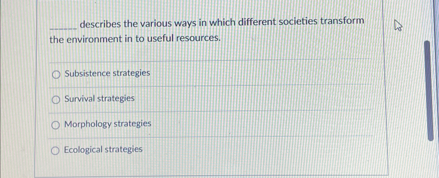 Solved describes the various ways in which different | Chegg.com