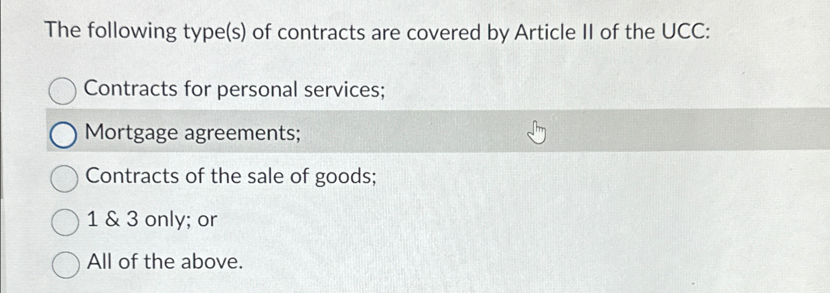 Solved The following type(s) ﻿of contracts are covered by | Chegg.com