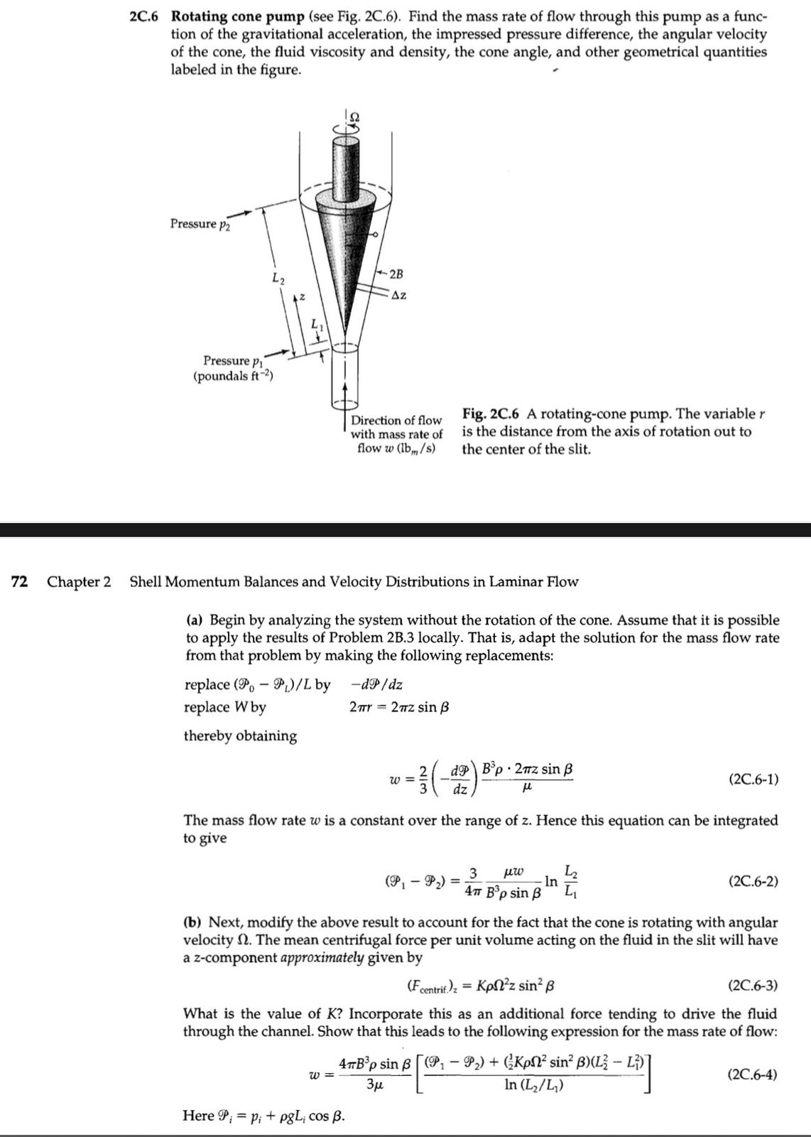 Solved 2C. 6 ﻿Rotating cone pump (see Fig. 2C.6). ﻿Find the | Chegg.com