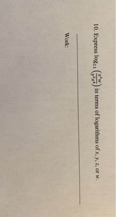 Solved 10. Express log11 (no title) in terms of logarithms | Chegg.com