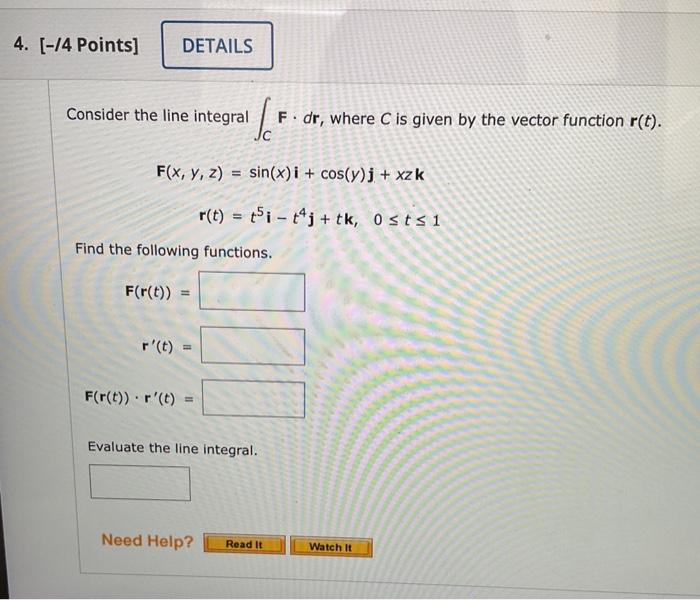 Solved Consider the line integral ∫CF⋅dr, where C is given | Chegg.com