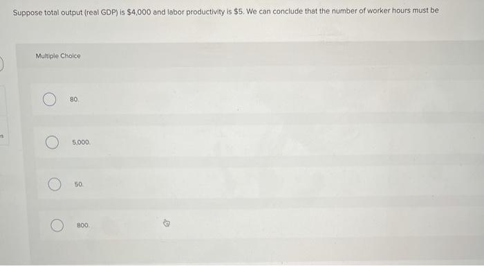 Solved Suppose total output (real GDP) is $4,000 and labor | Chegg.com