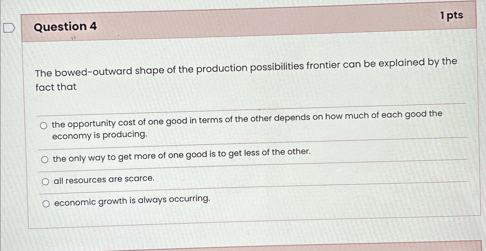 Solved Question 41 ﻿ptsThe bowed-outward shape of the | Chegg.com