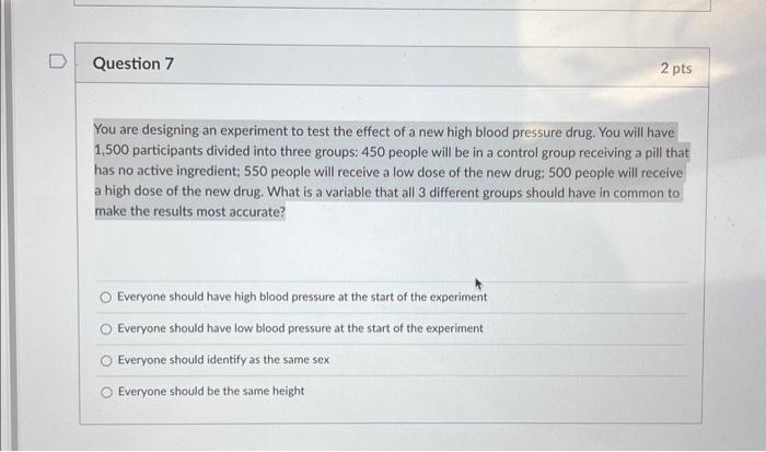 Solved You are designing an experiment to test the effect of | Chegg.com