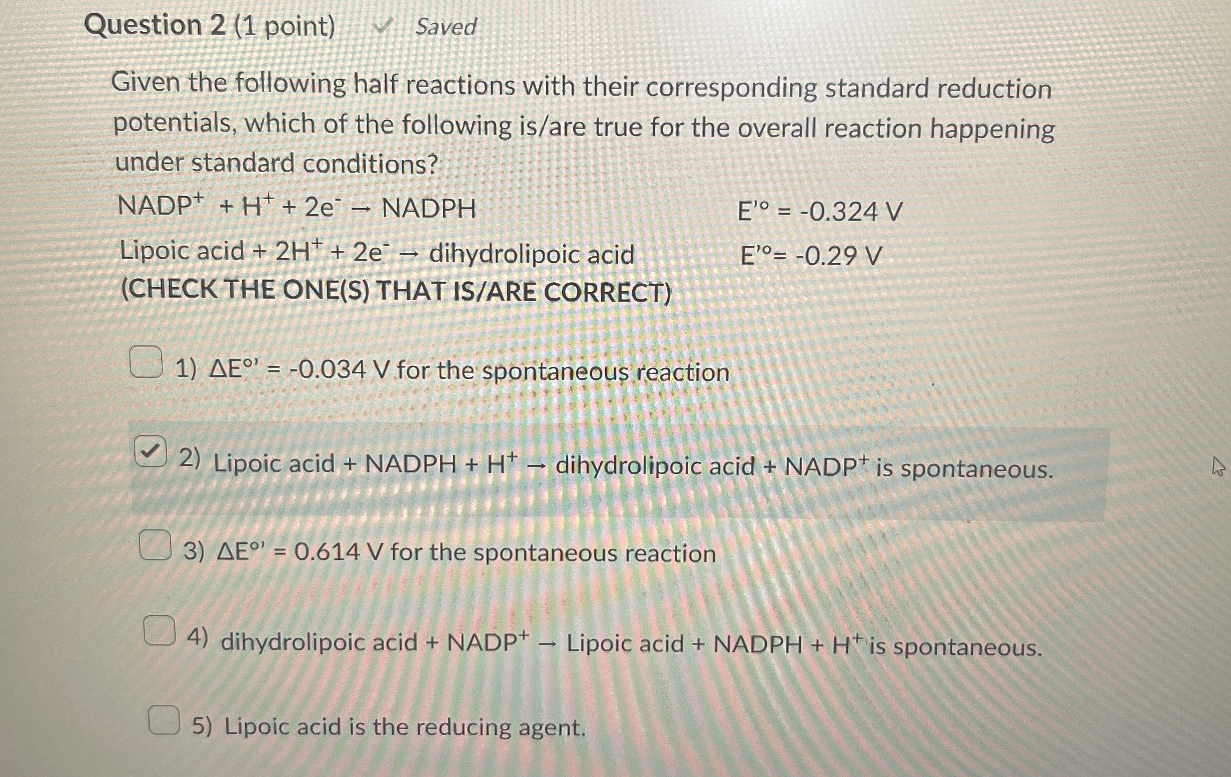 High Quality SOLUTION Question 2 (1 ﻿point) ﻿SavedGiven the following half | Chegg.com