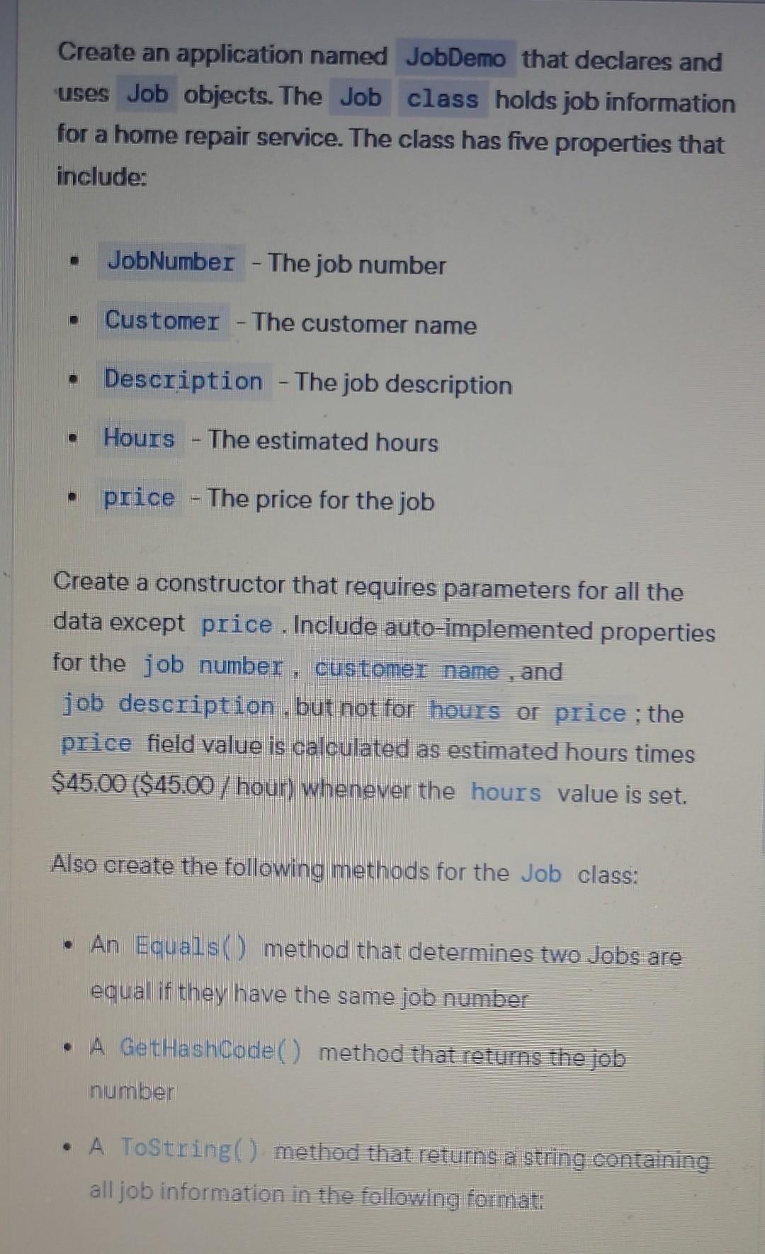 Solved Create an application named that declares and uses | Chegg.com