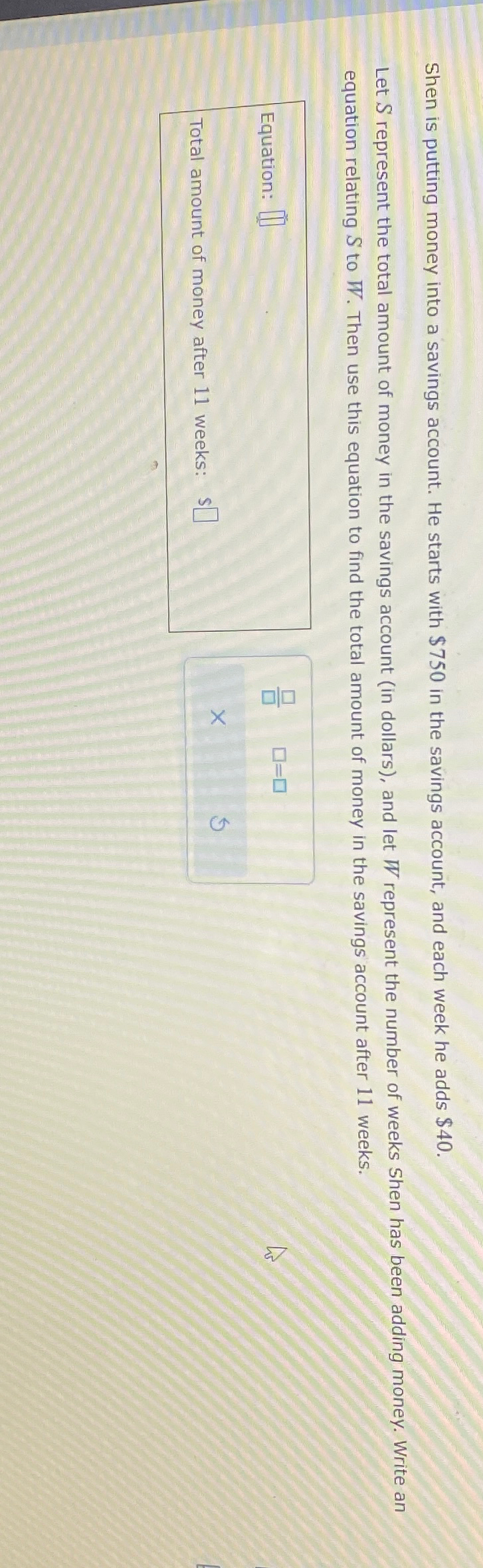 Solved Shen is putting money into a savings account. He | Chegg.com
