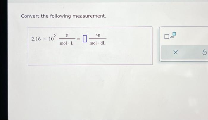 Solved Convert the following measurement. | Chegg.com