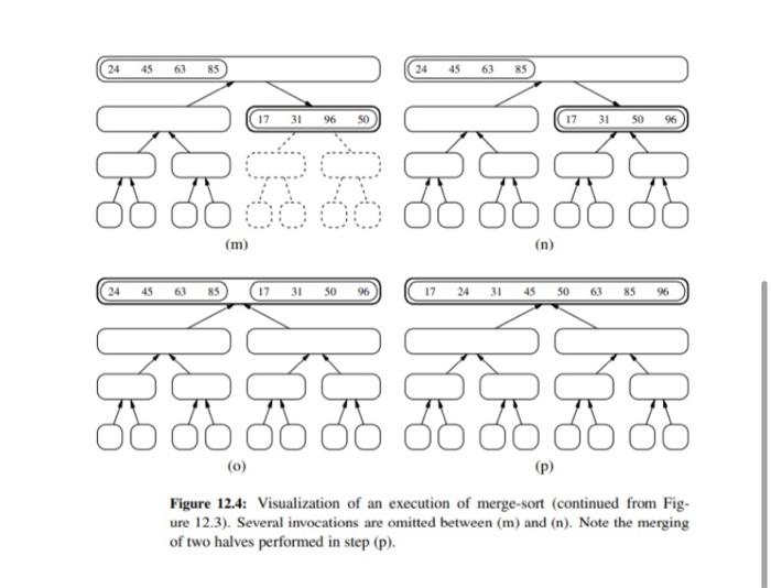 Solved Chapter 12. Sorting and Selection R-12.2 In the | Chegg.com