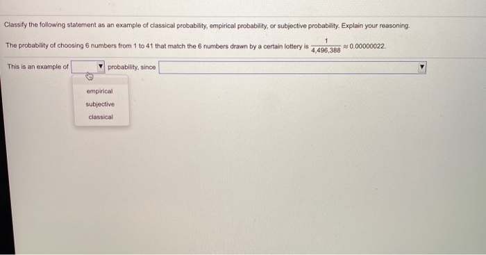 Solved Classify the following statement as an example of | Chegg.com