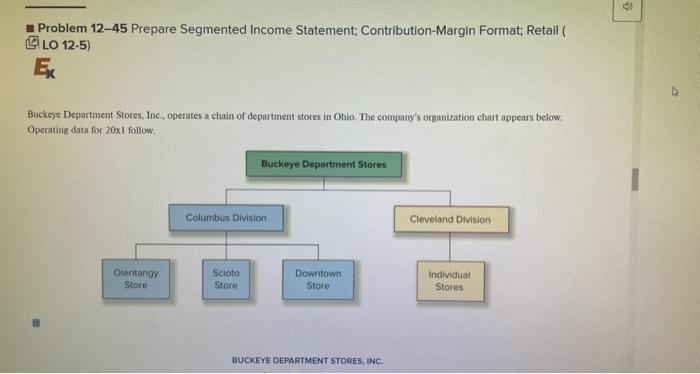 Solved Problem 12-45 Prepare Segmented Income Statement; | Chegg.com