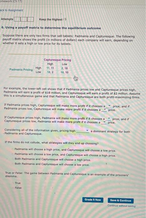 Solved Omework (Ch 17) ack to Assignment Attempts Keep the | Chegg.com