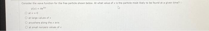 Solved Consider the wave function for the free particle | Chegg.com