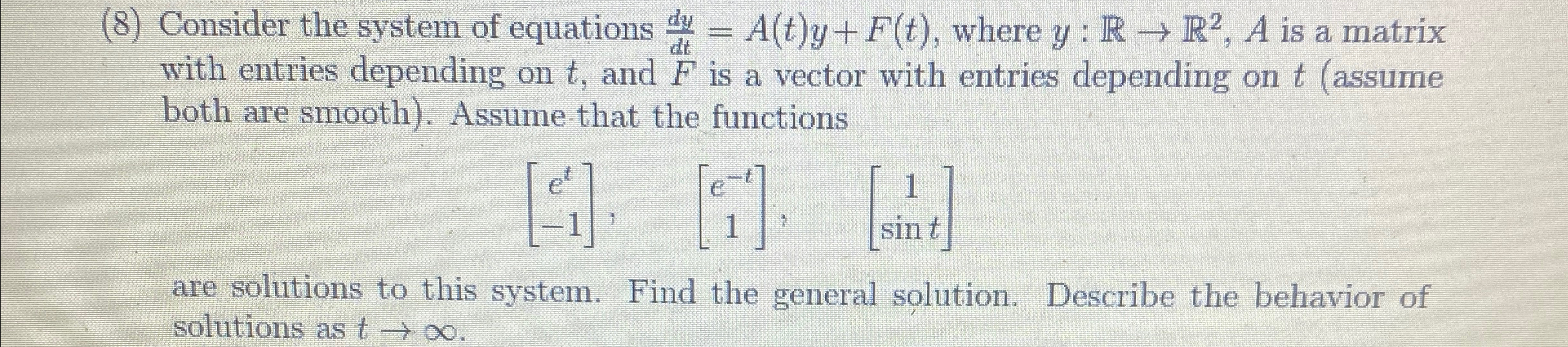 Solved (8) ﻿Consider the system of equations | Chegg.com
