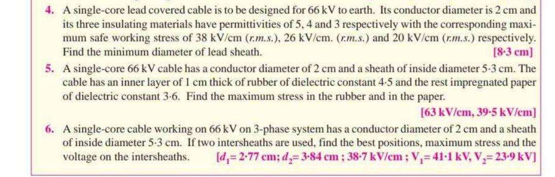 Solved 4. A single-core lead covered cable is to be designed | Chegg.com
