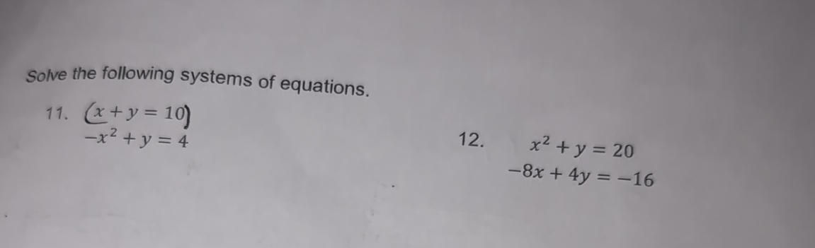 Solved Solve the following systems of | Chegg.com