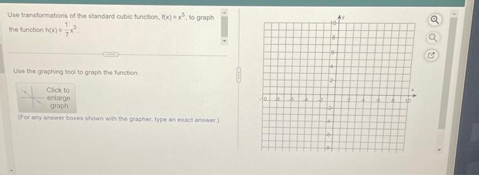 Solved Use transformations of the standard cubic function, | Chegg.com