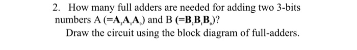 Solved 2. How many full adders are needed for adding two | Chegg.com