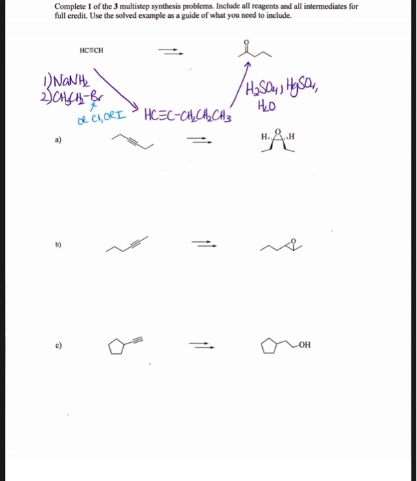 Solved Complete 1 of the 3 multistep synthesis problems. | Chegg.com