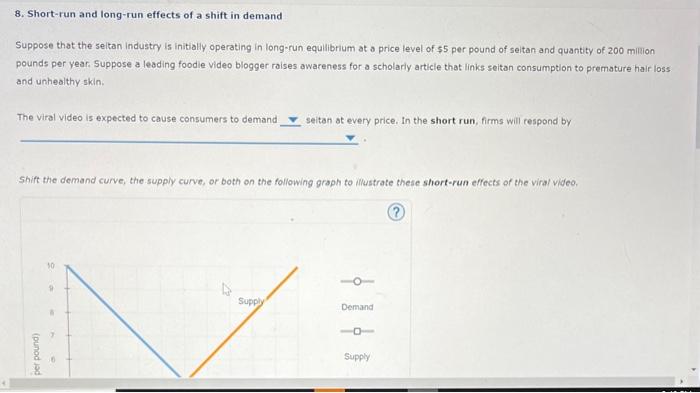 Solved 8. Short-run and long-run effects of a shift in | Chegg.com