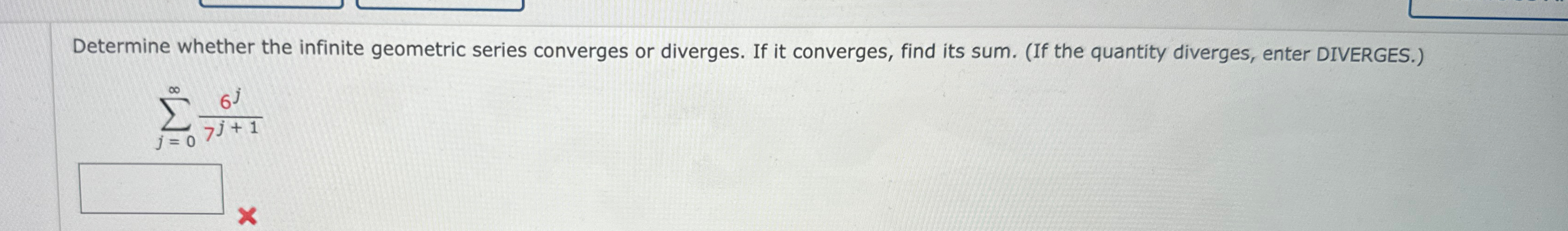 Solved Determine whether the infinite geometric series | Chegg.com
