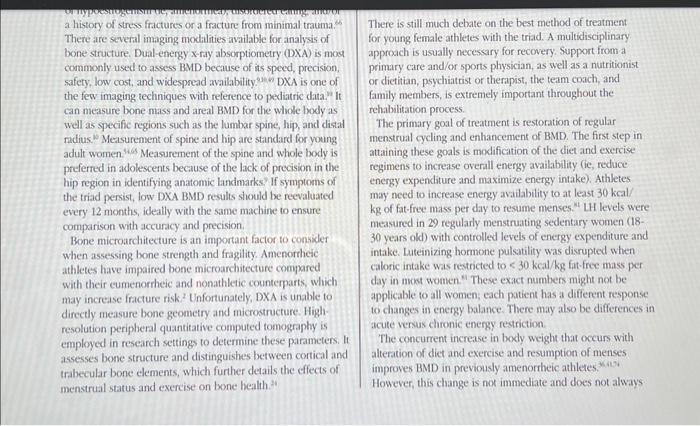 Solved Assignment 15: Female Athlete Triad Discussion Read | Chegg.com