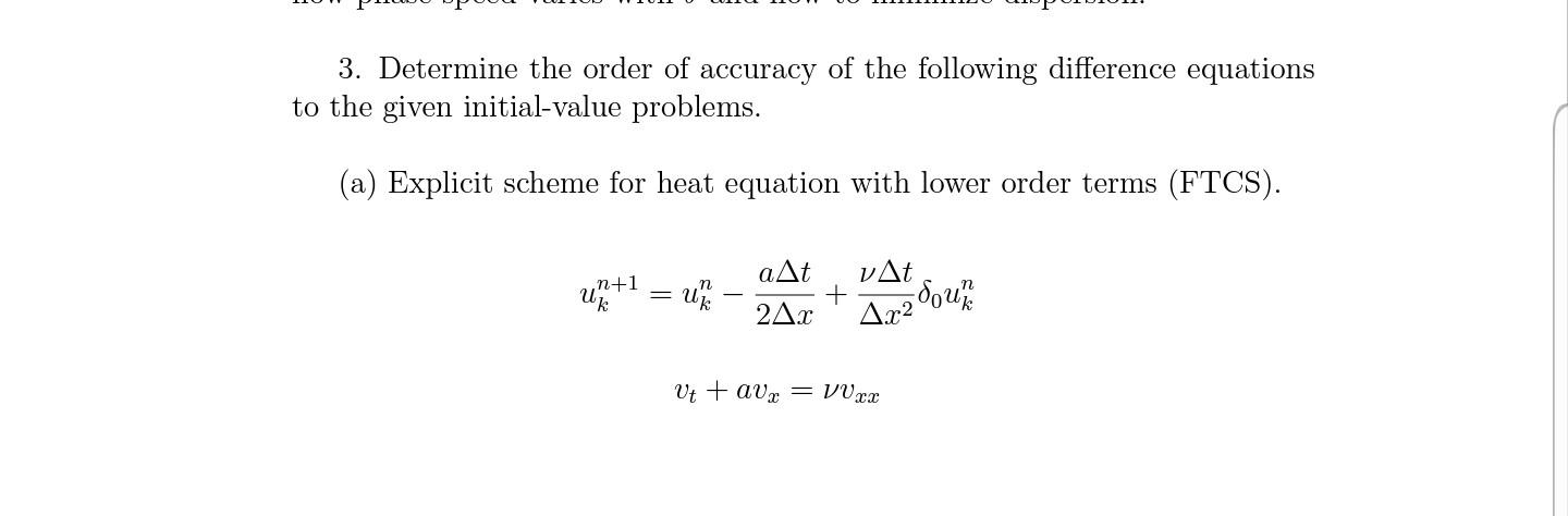 Solved 3. Determine the order of accuracy of the following | Chegg.com