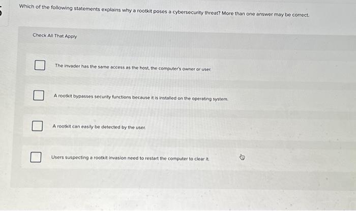 Solved Which of the following statements explains why a | Chegg.com
