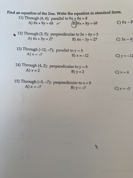 Solved Find an equation of the line. Write the equation in | Chegg.com