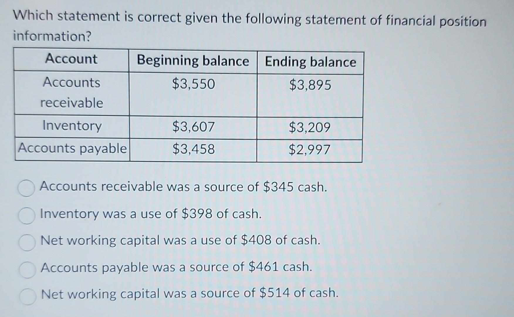 Solved Which statement is correct given the following | Chegg.com