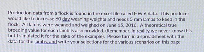 Solved 3a. For each lamb, calculate their contemporary group | Chegg.com