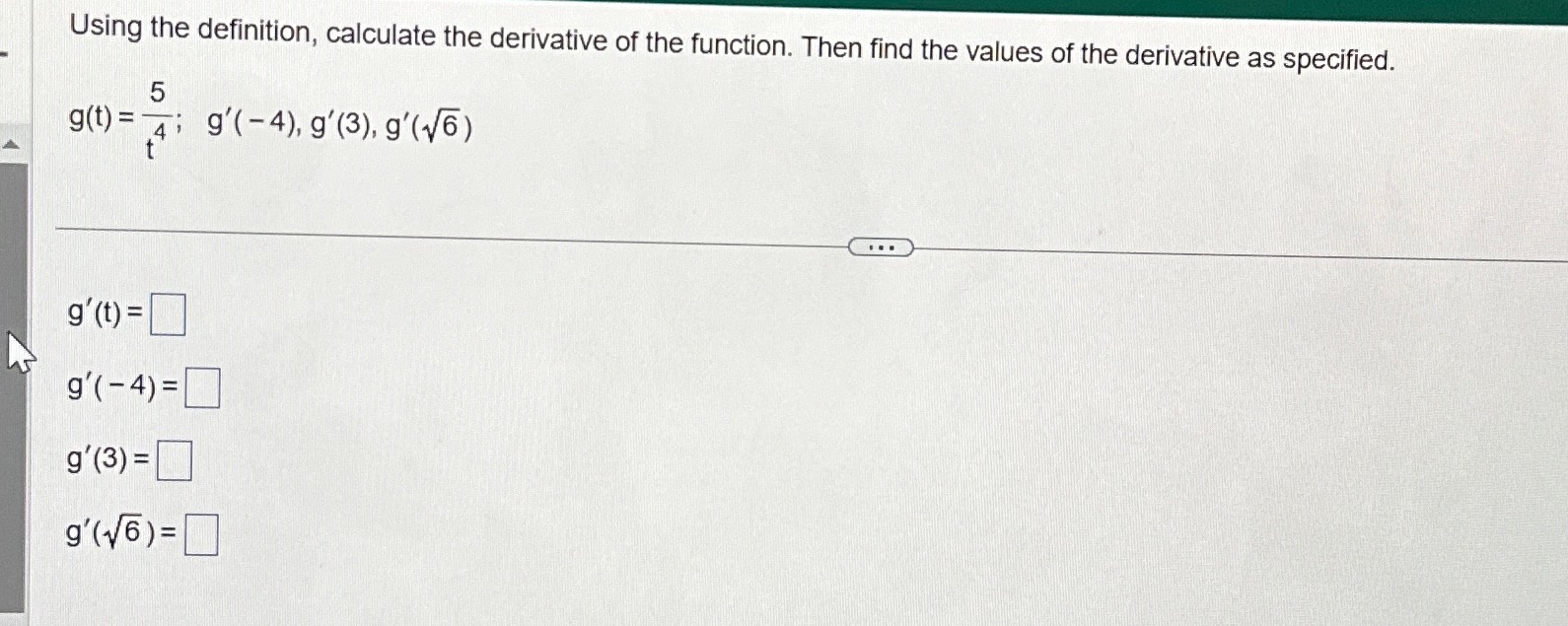 Solved Using the definition, calculate the derivative of the | Chegg.com