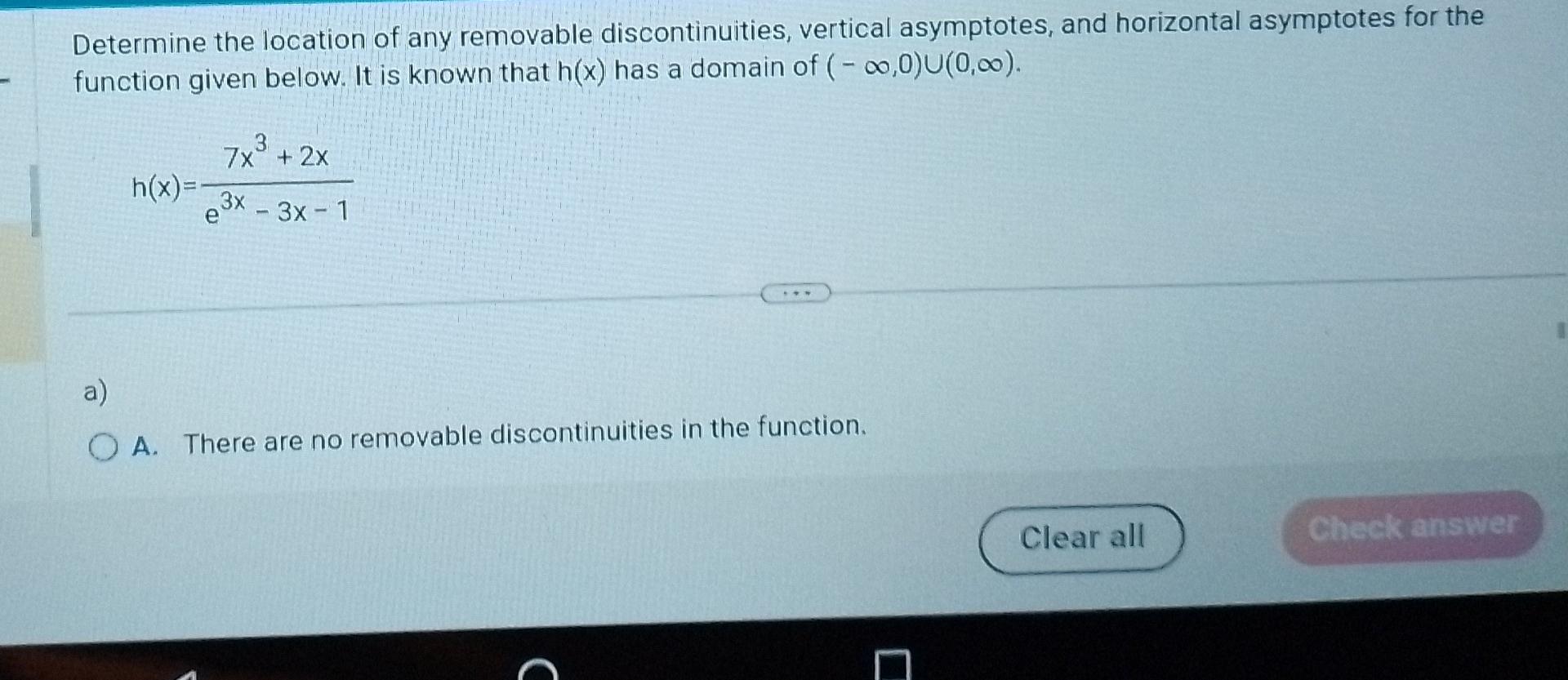 Solved Determine the location of any removable | Chegg.com