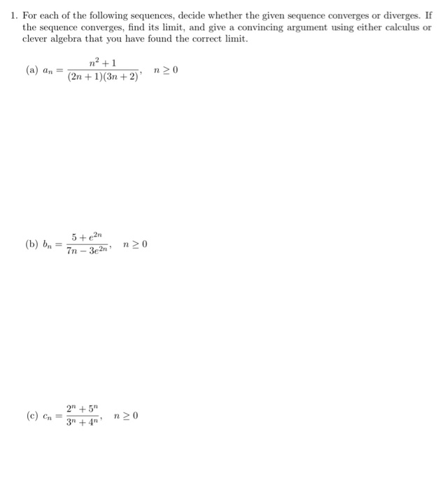 Solved Math 129 Written Homework 6 1. For each of the | Chegg.com