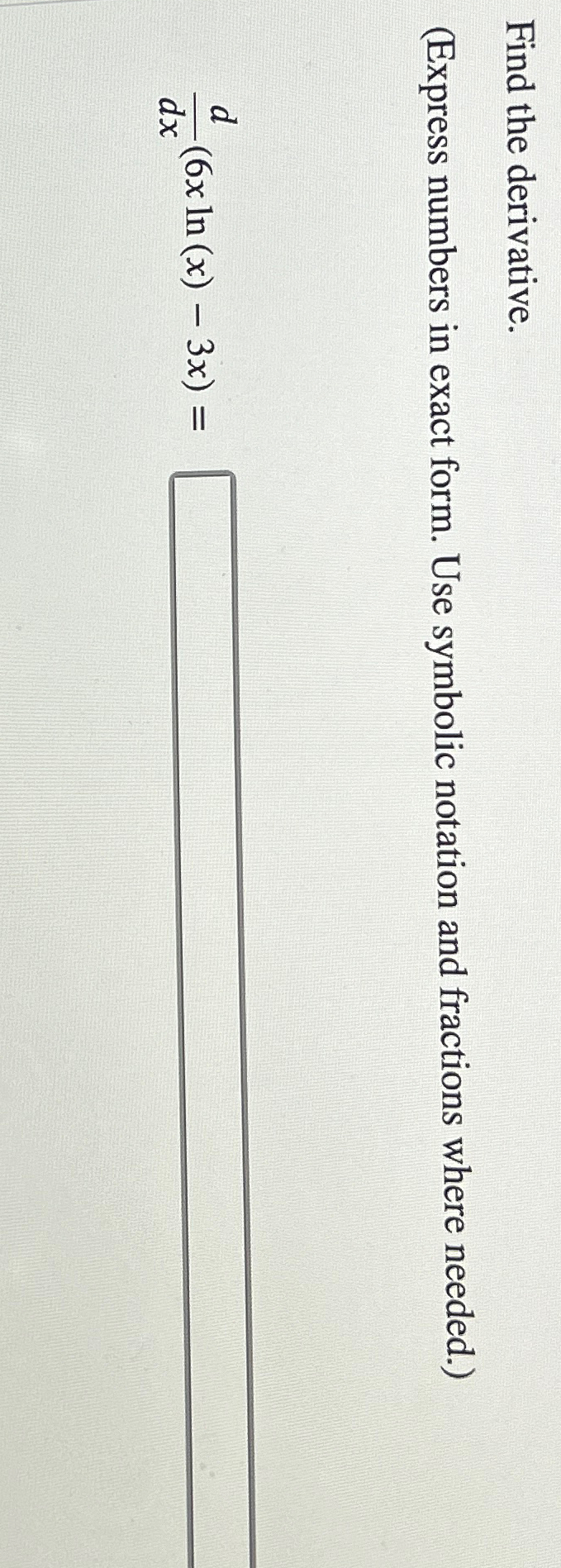 Solved Find the derivative.(Express numbers in exact form. | Chegg.com