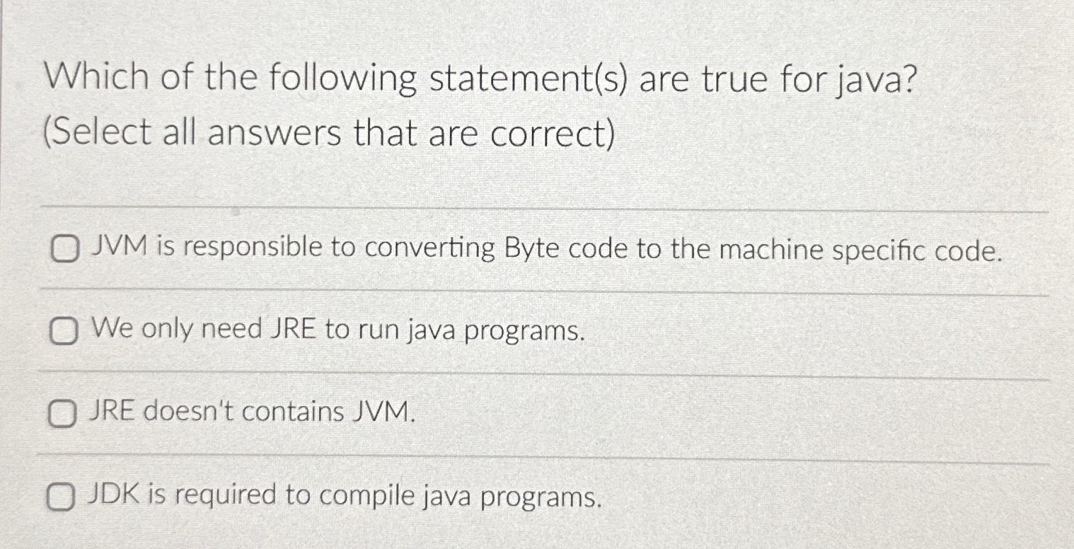 Solved Which of the following statement(s) ﻿are true for | Chegg.com