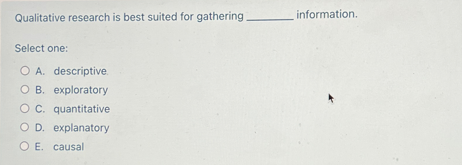 Solved Qualitative research is best suited for gathering | Chegg.com