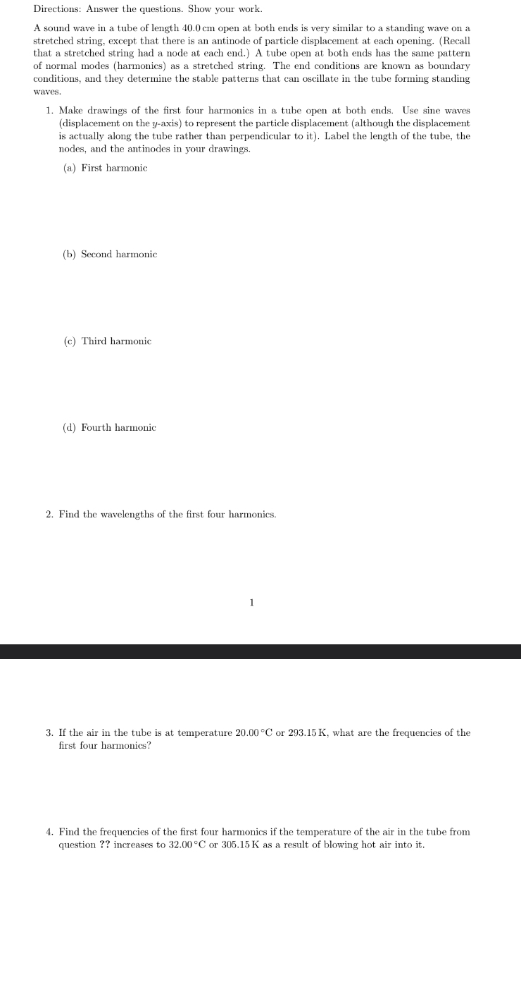 Solved Directions: Answer the questions. Show your work.A | Chegg.com