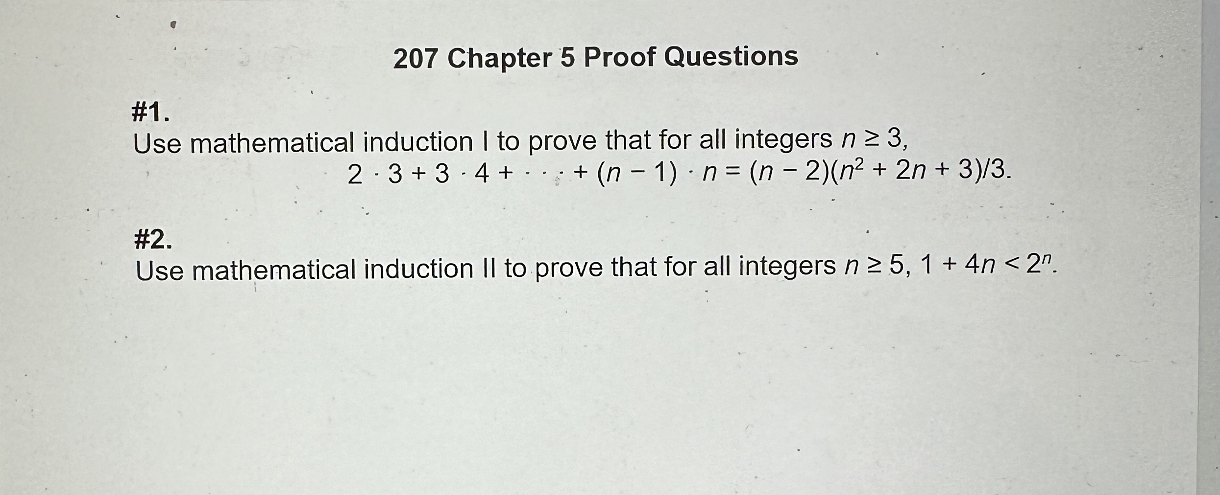 Solved 207 ﻿Chapter 5 ﻿Proof Questions#1.Use mathematical | Chegg.com