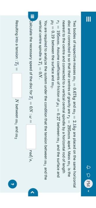 Solved Two bodies of respective masses m1=0.67 kg and m2=2.1 | Chegg.com