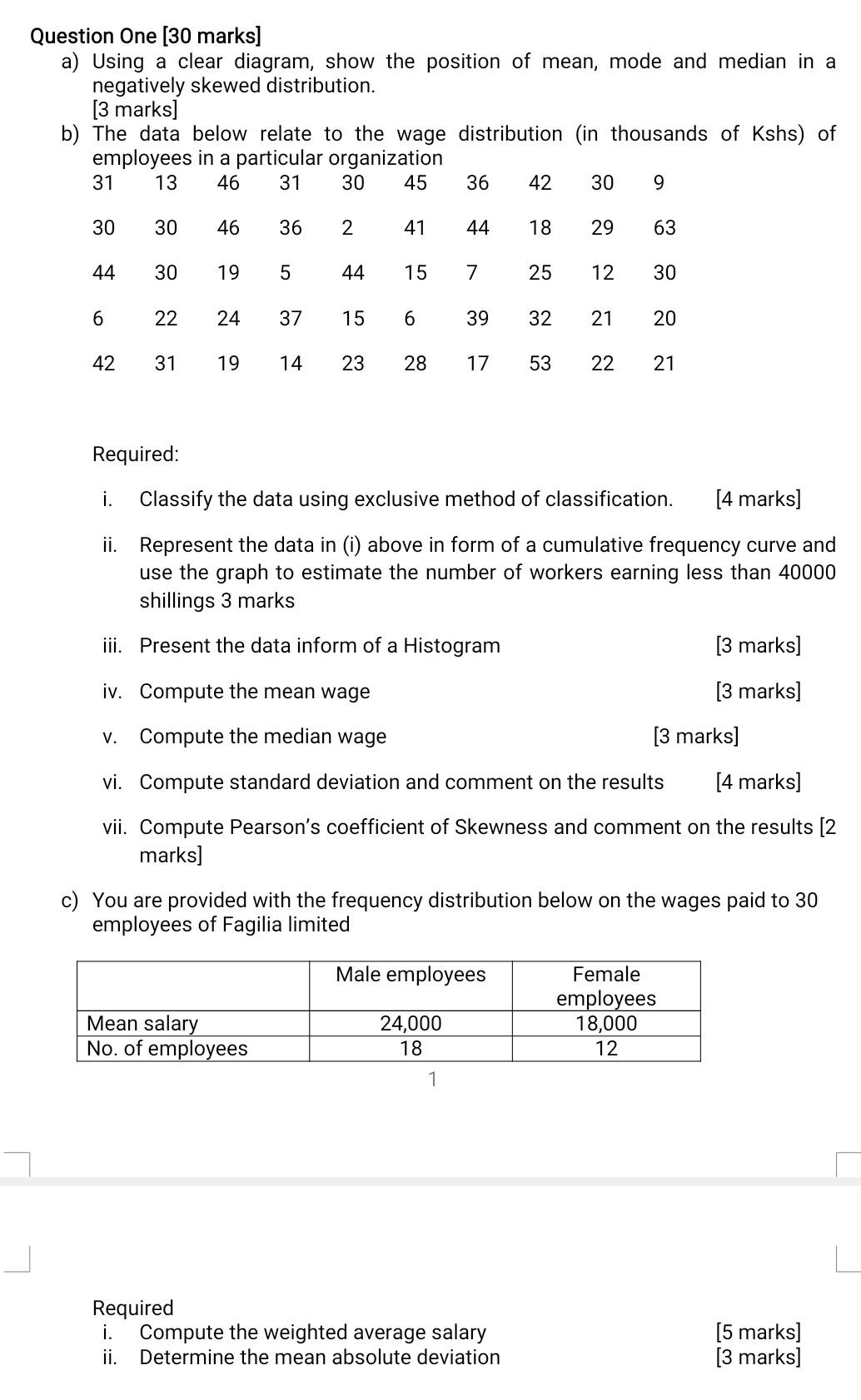 Solved Question One [30 marks] a) Using a clear diagram, | Chegg.com