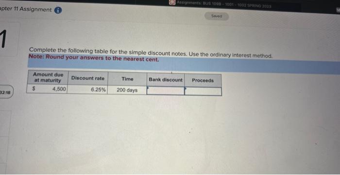 Solved Complete the following table for the simple discount | Chegg.com