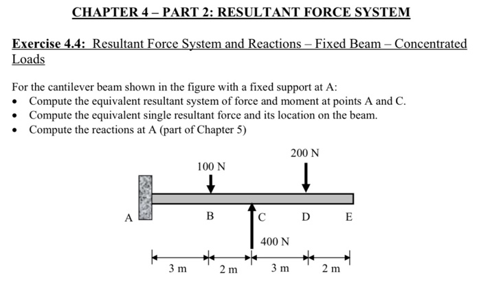 Solved CHAPTER 4 - PART 2: RESULTANT FORCE SYSTEM Exercise | Chegg.com