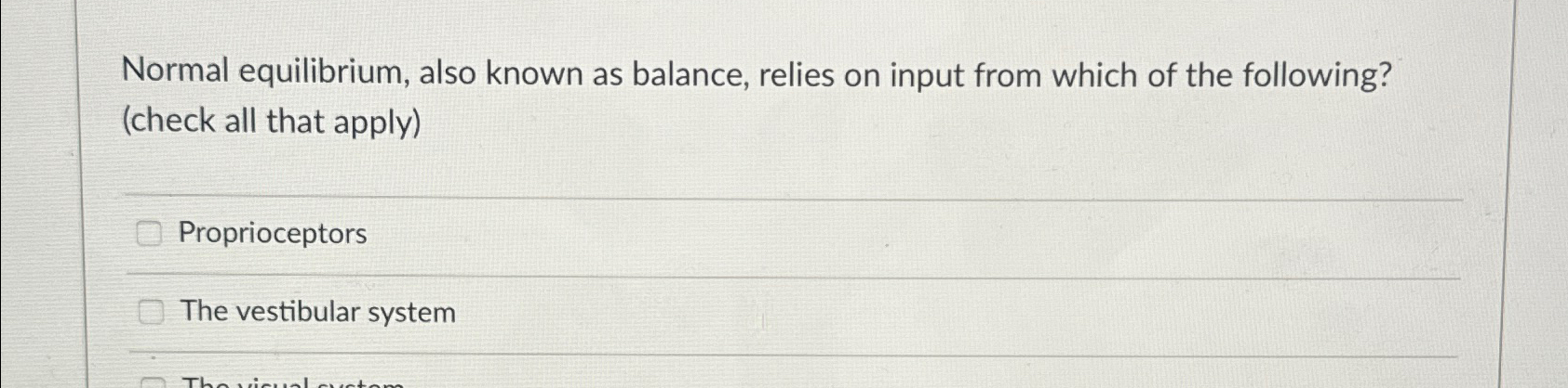 Solved Normal equilibrium, also known as balance, relies on | Chegg.com