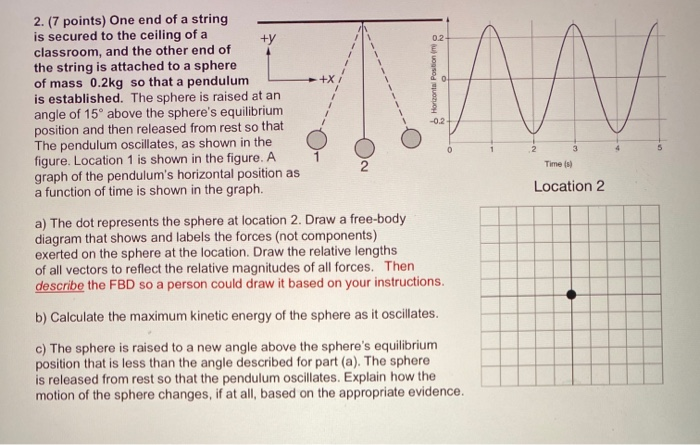 Solved 2. (7 points) One end of a string is secured to the | Chegg.com