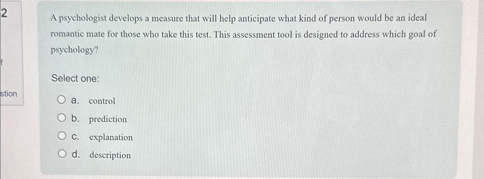 Solved A psychologist develops a measure that will help | Chegg.com