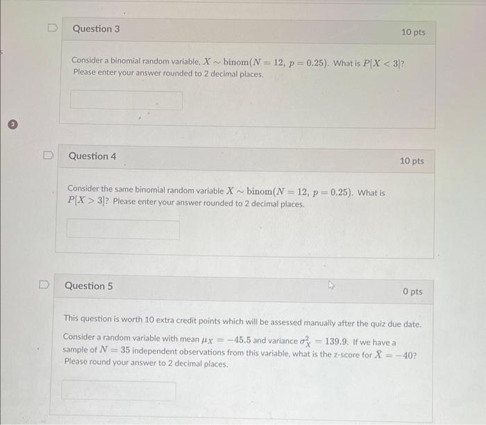 Solved Consider a binomial random variable, | Chegg.com