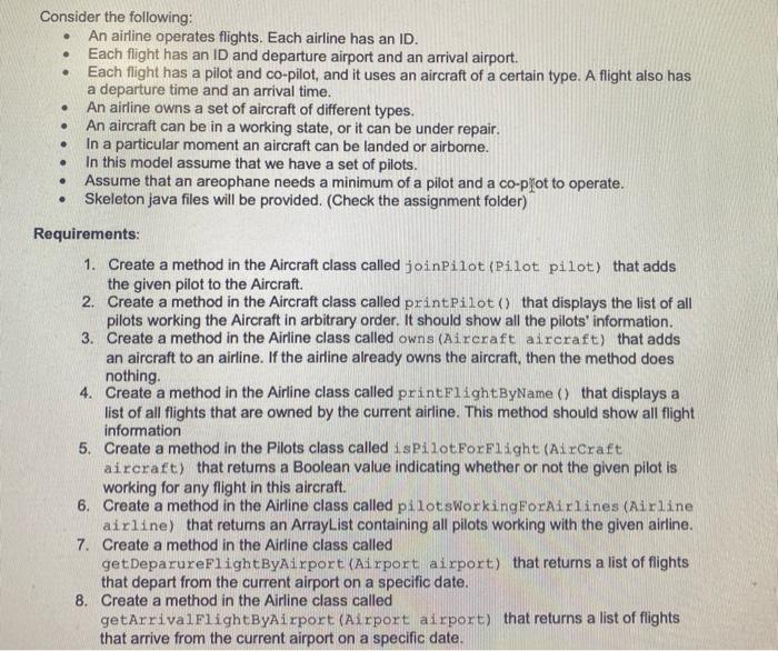 Solved airline.java is spolt into 2 pictures. you fill find | Chegg.com