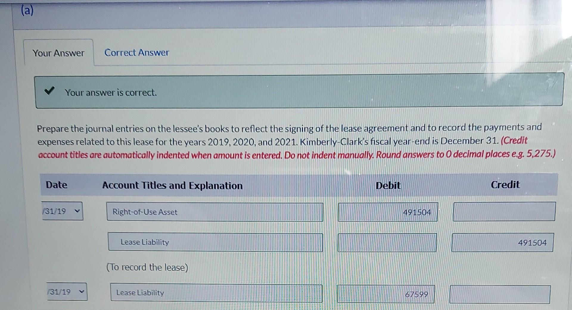 Solved Assume that on December 31, 2019, Kimberly-Clark | Chegg.com