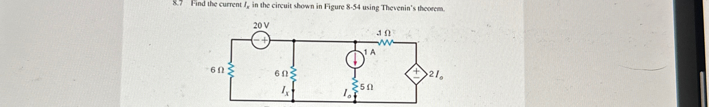 Solved 8.7 ﻿Find the current Ix ﻿in the circuit shown in | Chegg.com